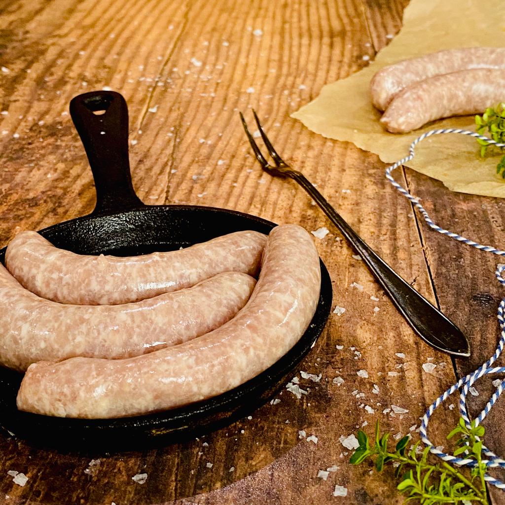 Pork and Apple Sausages 500g – Castlescreen Farm